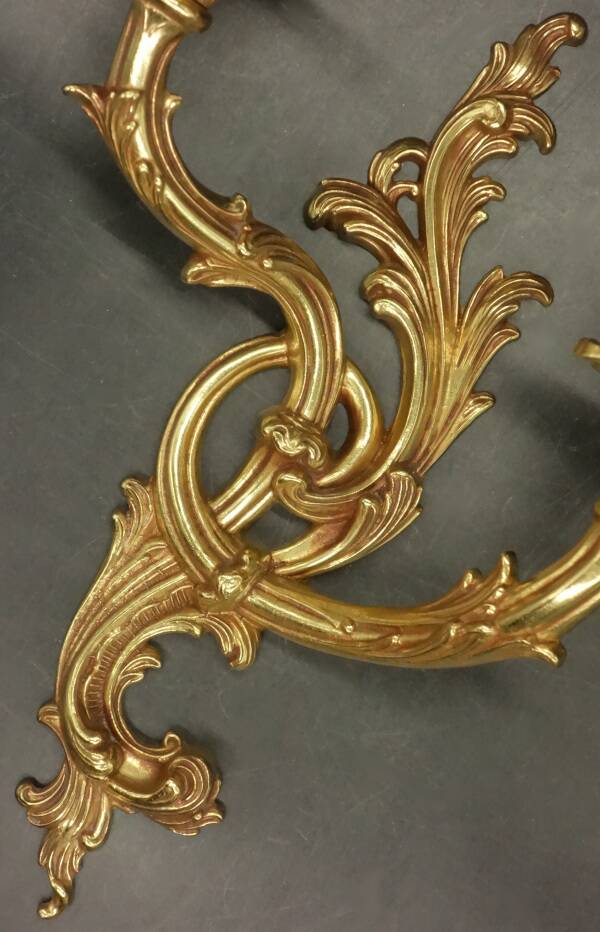 Grande paire d'appliques style Rocaille / Rococo / Baroque | Selency
