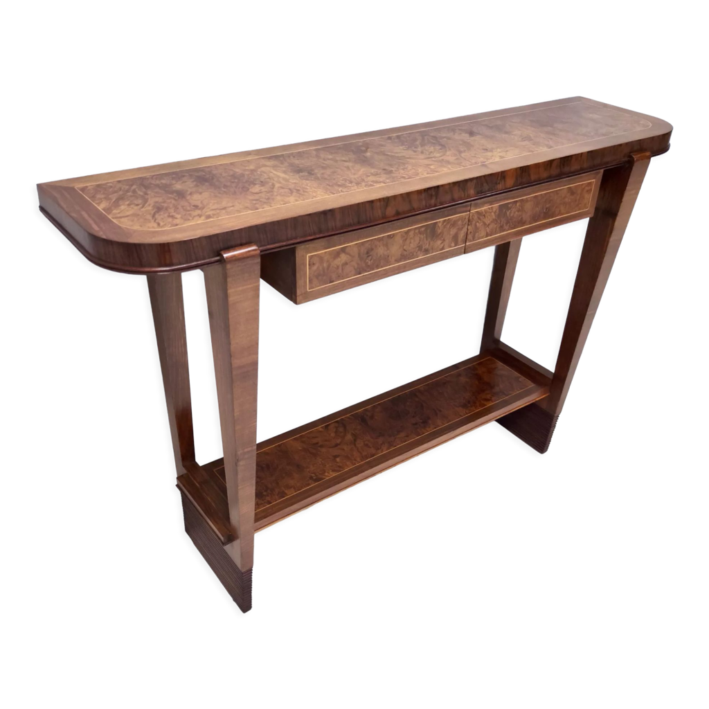 Console vintage en noyer avec deux tiroirs Italie | Selency