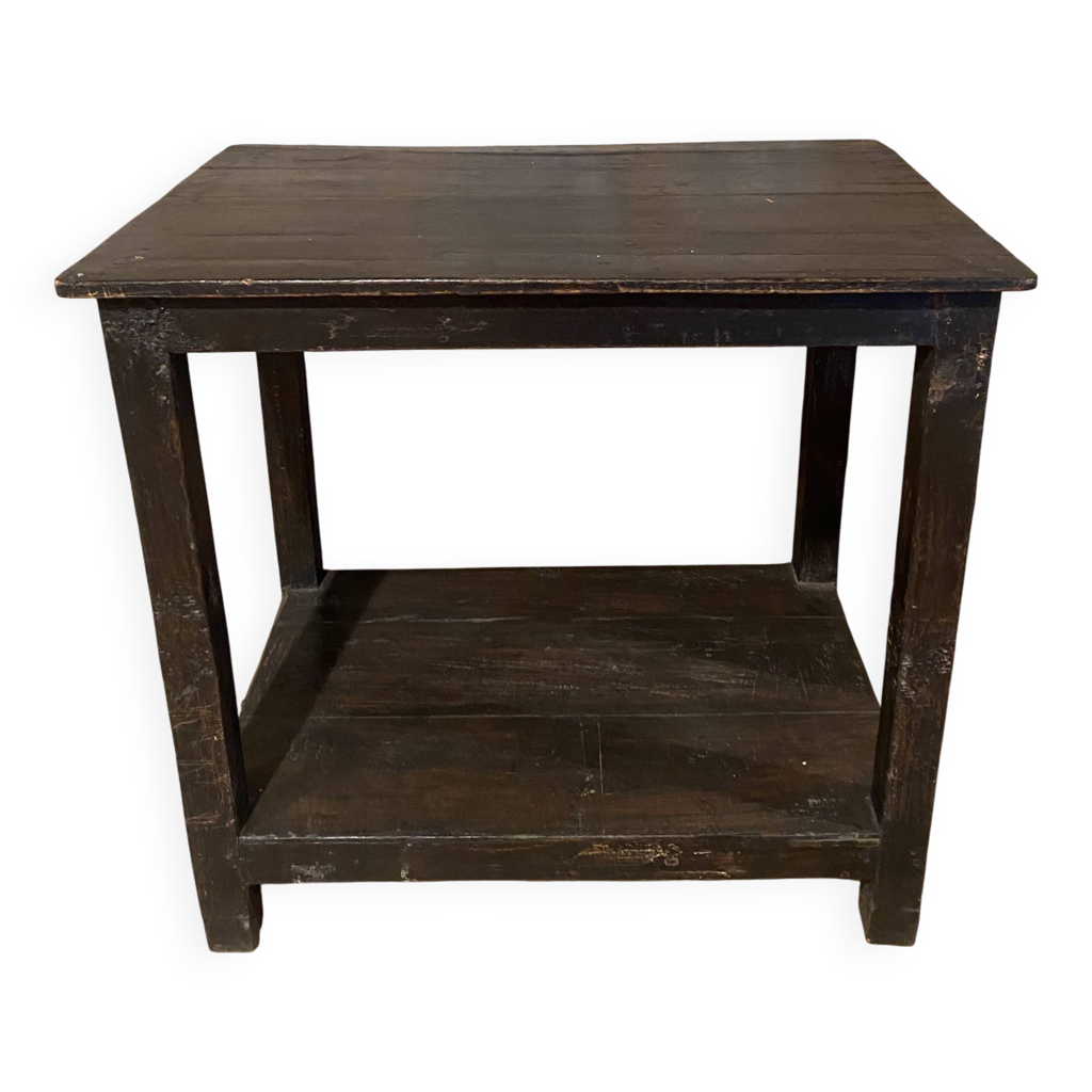 Console en teck laqué noire | Selency