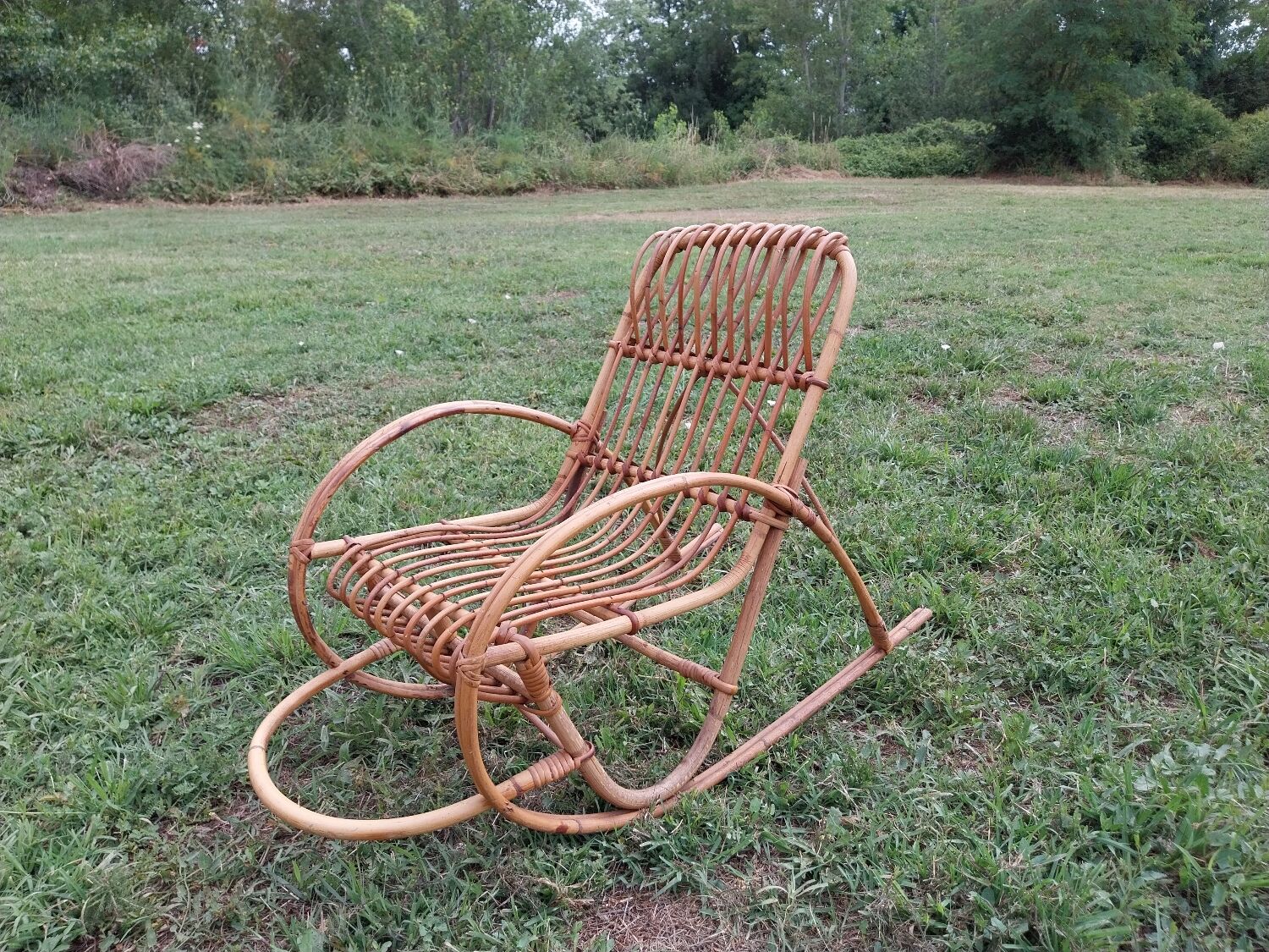 Fauteuil rocking chair enfant en rotin | Selency