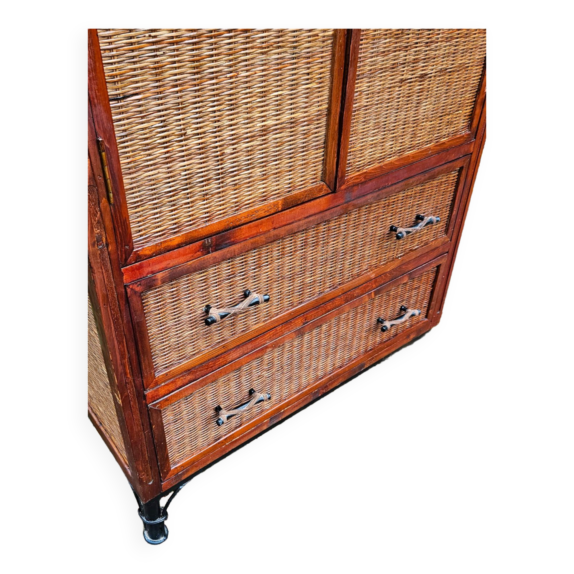Armoire commode osier tressé rotin bambou design 50-60-70 Dal Vera ...
