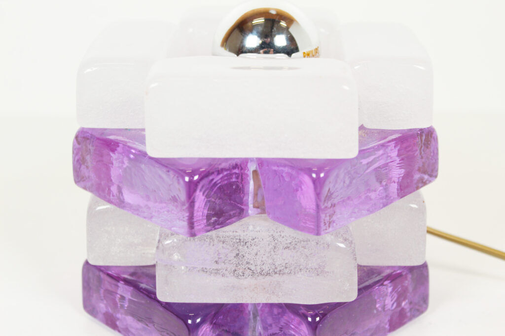 Lampe de table en verre brutaliste par Albano Poli pour Poliarte ...