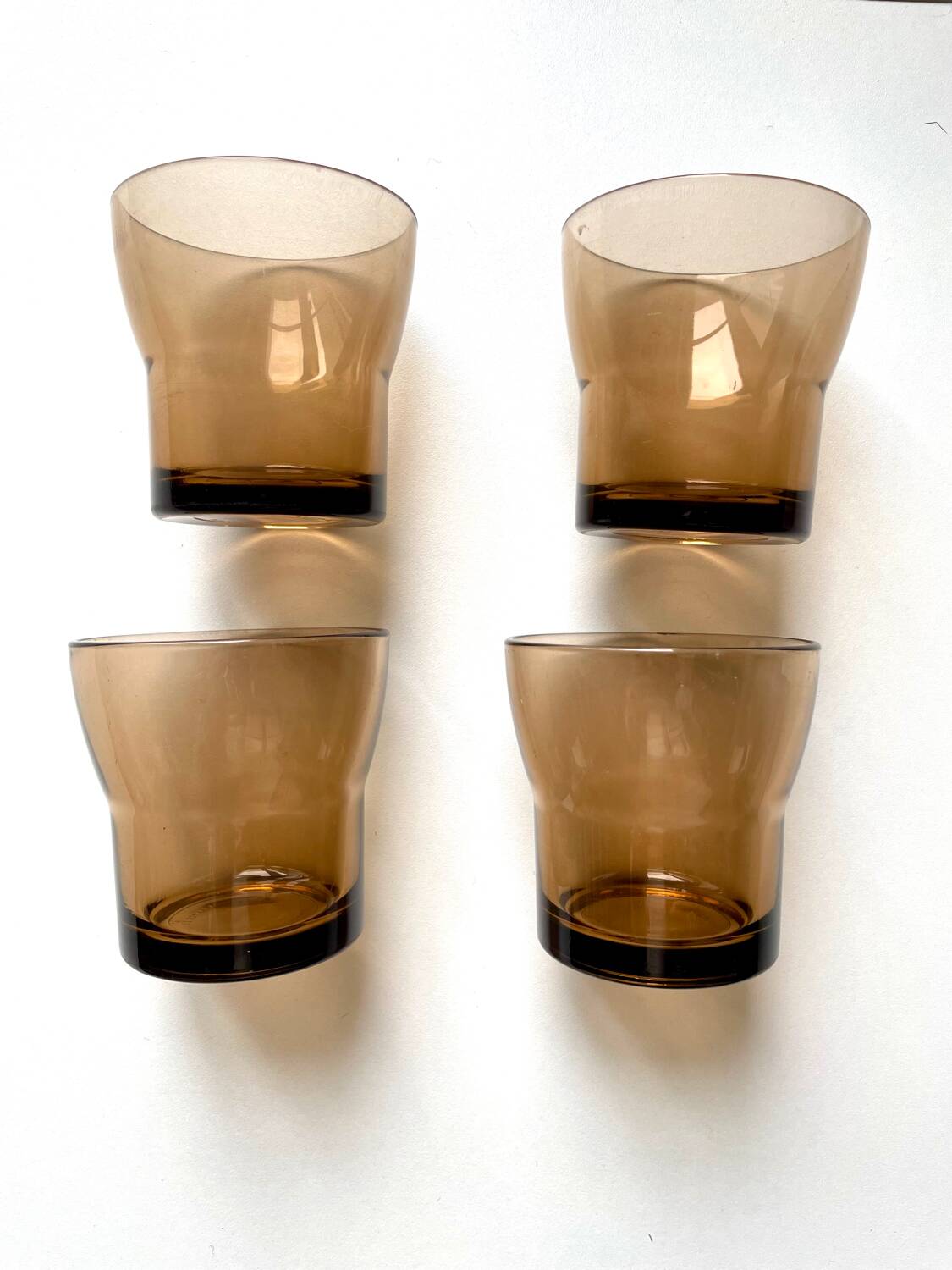 Lot de 4 verres vintage Duralex en verre fumé | Selency