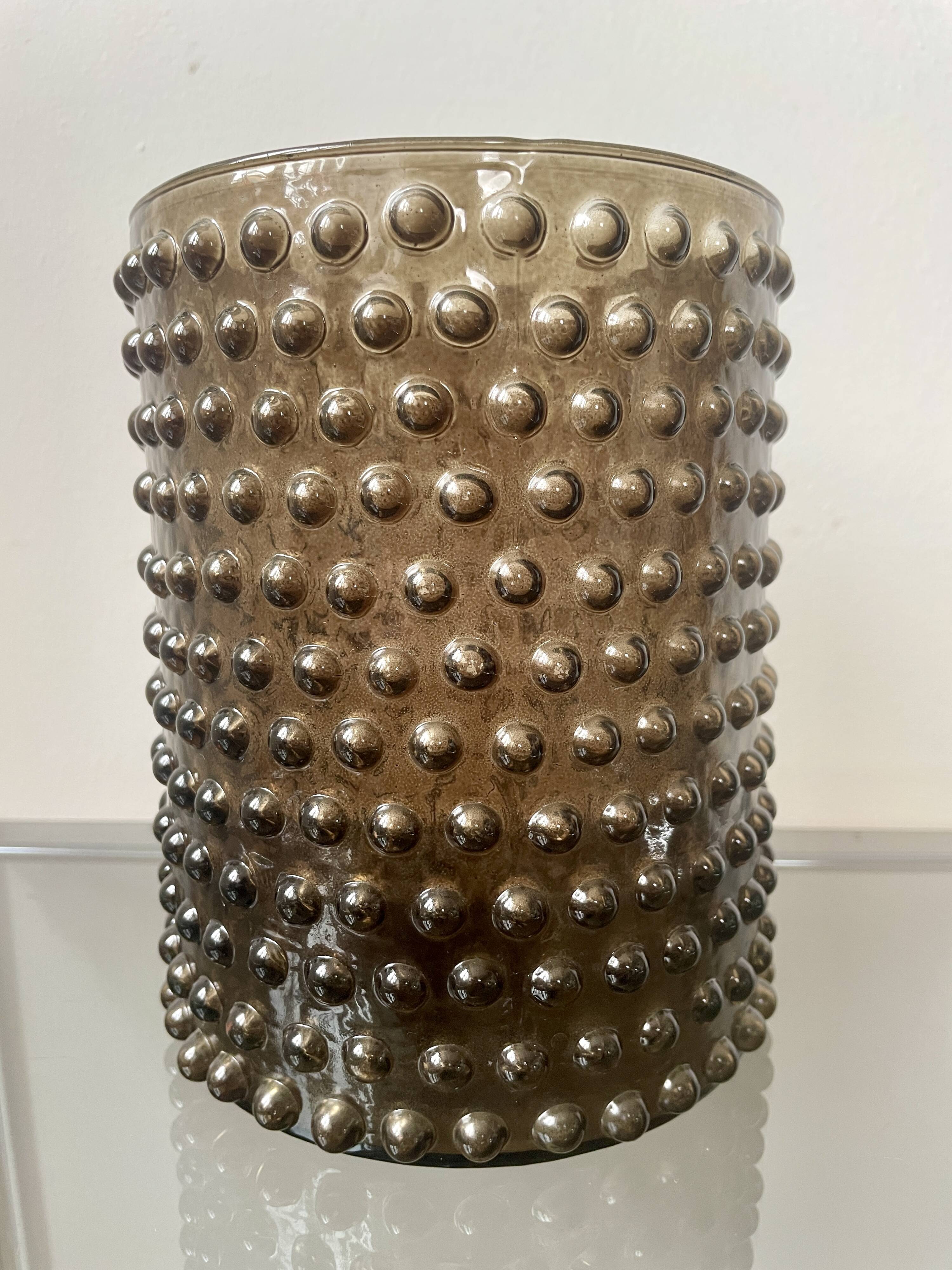 Vase en verre fumé texturé | Selency