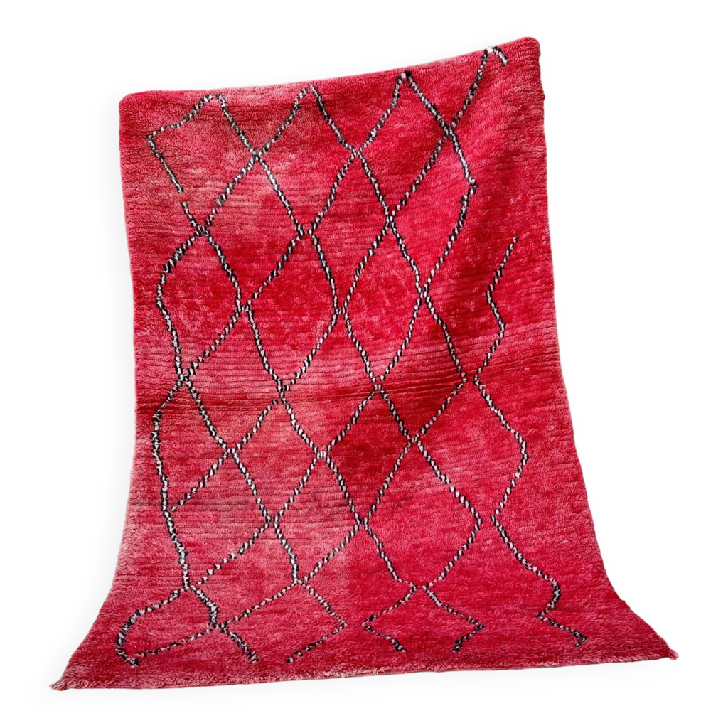 Tapis Marocain rouge - 110 x 165 cm | Selency