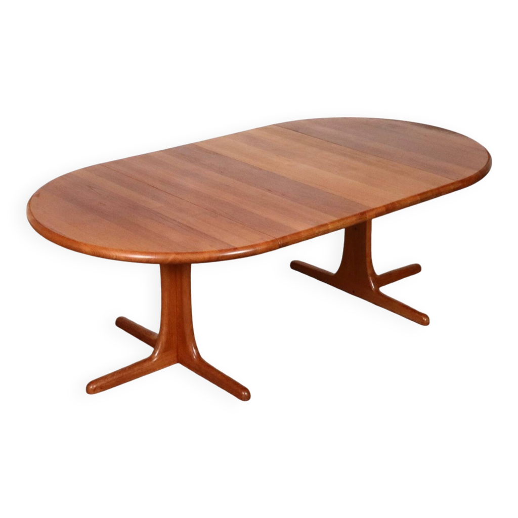 Extendable Round To Oval Dining Table In Teak, Denmark 1960s | Selency