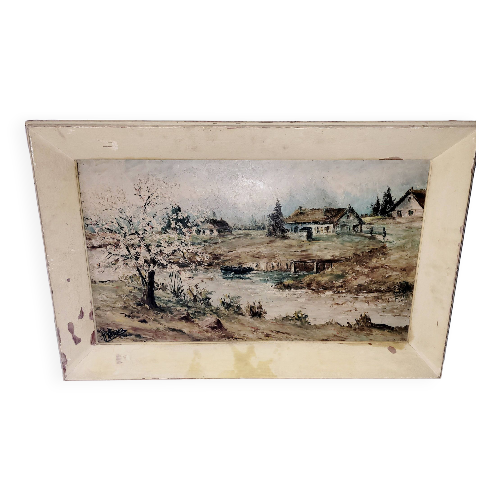 Tableau néo-impressionniste - Pierre Arnaud - Huile sur Panneau - Vue ...