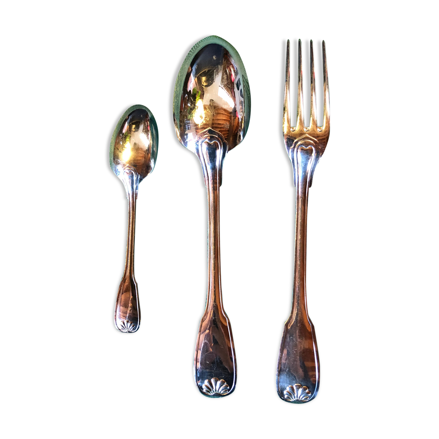 Ménagère couverts métal argenté modèle coquille Ravinet D'Enfer | Selency