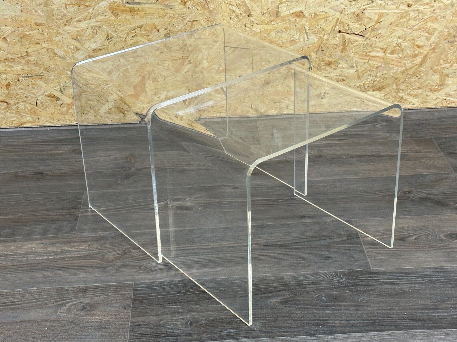 Tables gigognes acrylique plastique espace age design 60/70 | Selency