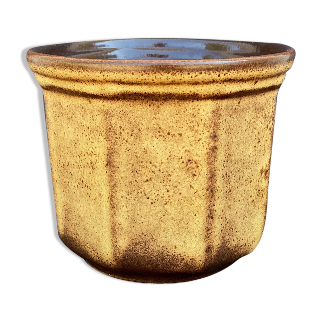 Jardinière en céramique brune pot de fleurs Vintage W. Allemagne | Selency