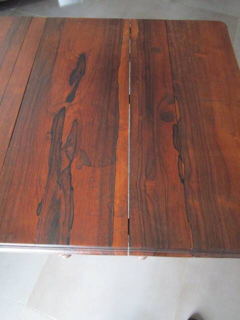 Table d'appoint rebords rabattable ancienne en chêne | Selency