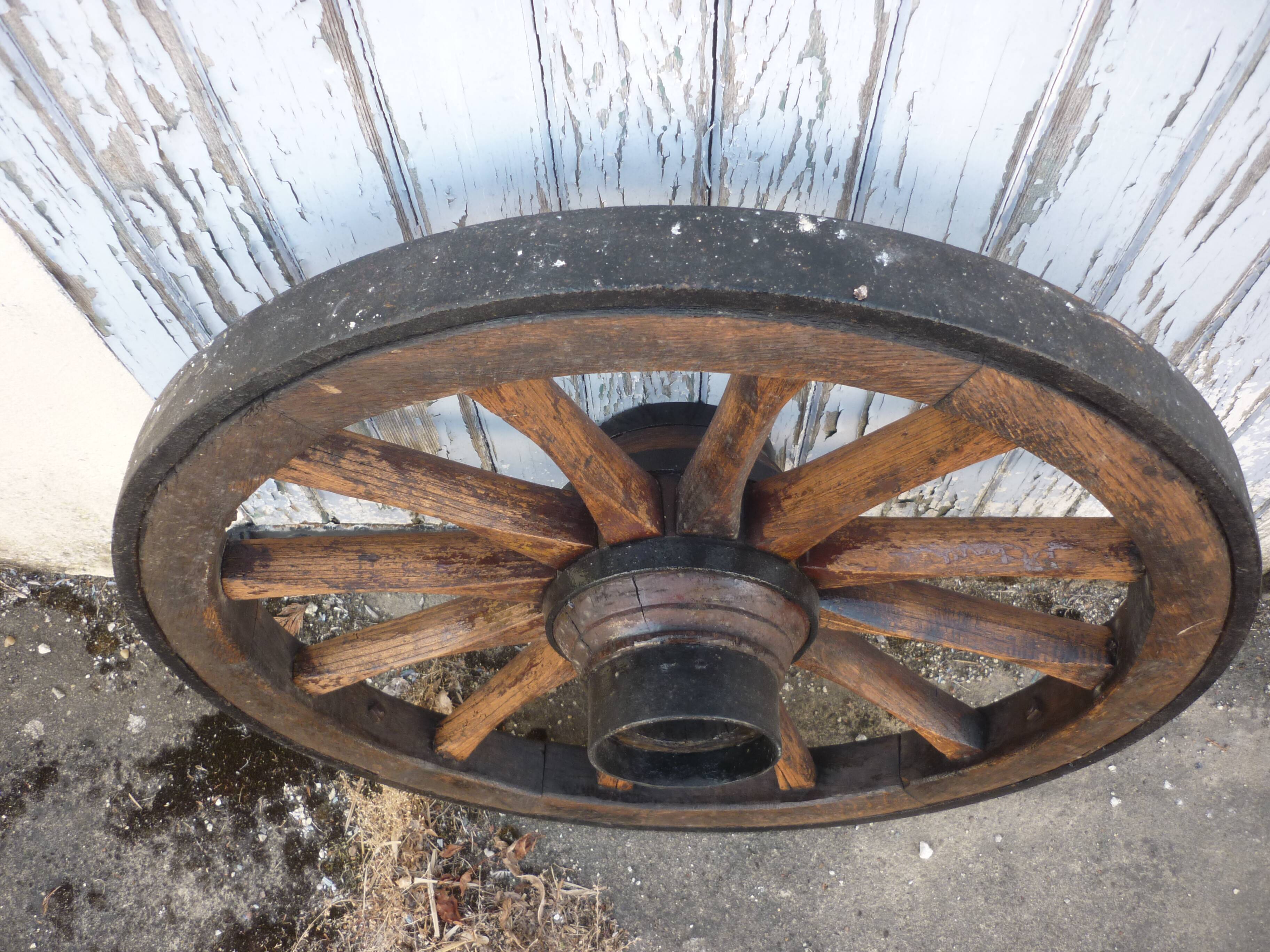 Roue de charette en bois et metal | Selency