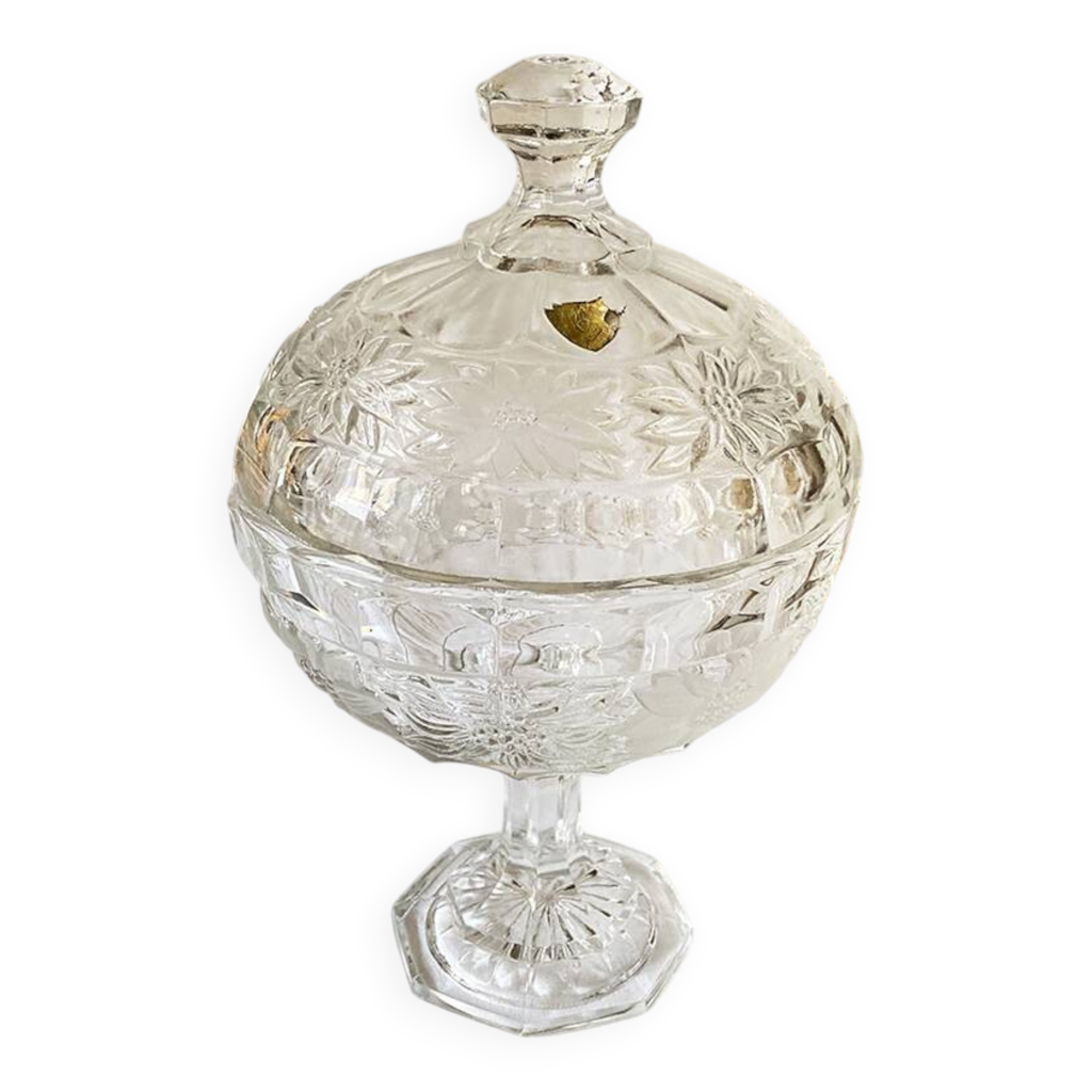 Bonbonnière en cristal de Bohème véritable, Czechoslovakia, années 1950 ...