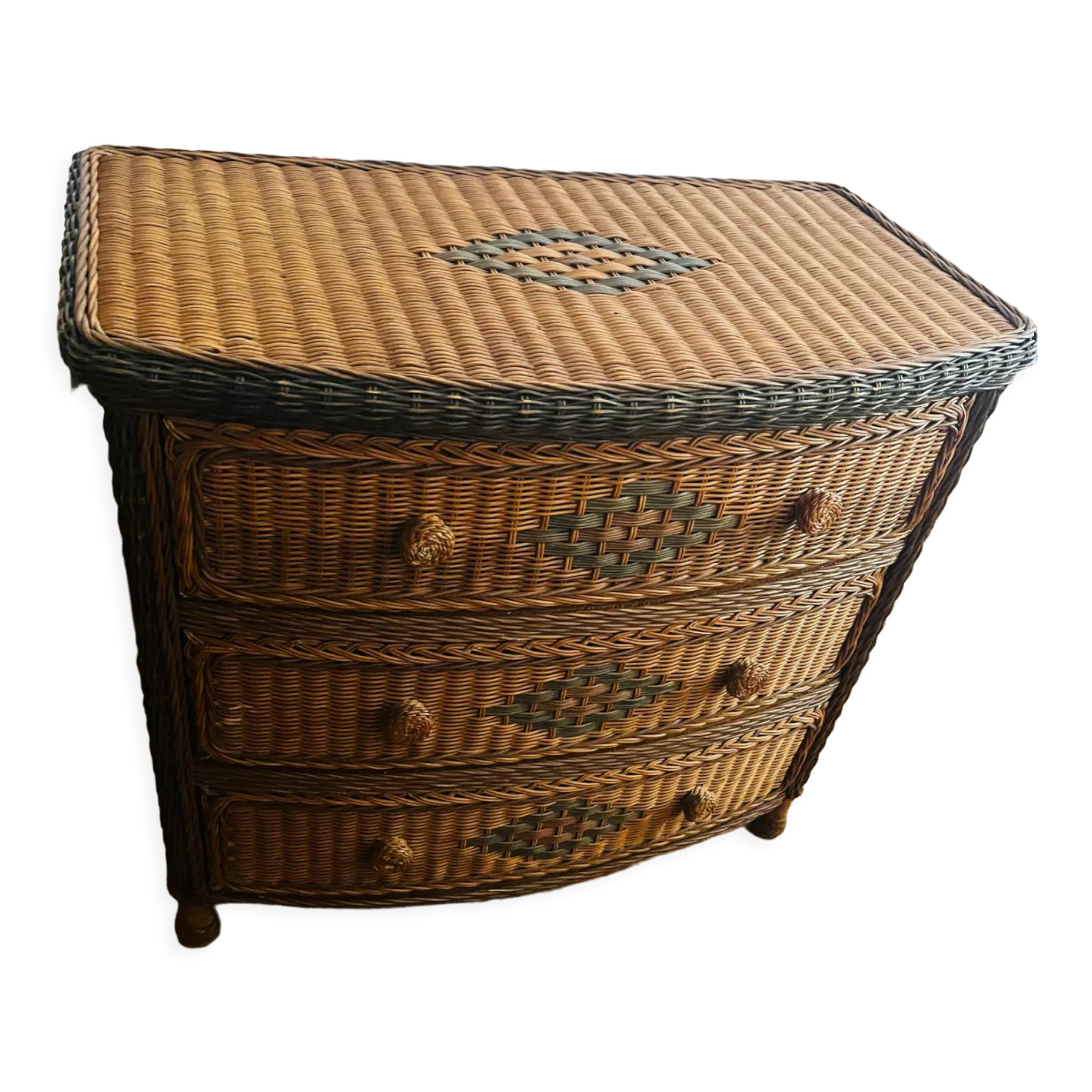 Commode en osier rotin vintage | Selency